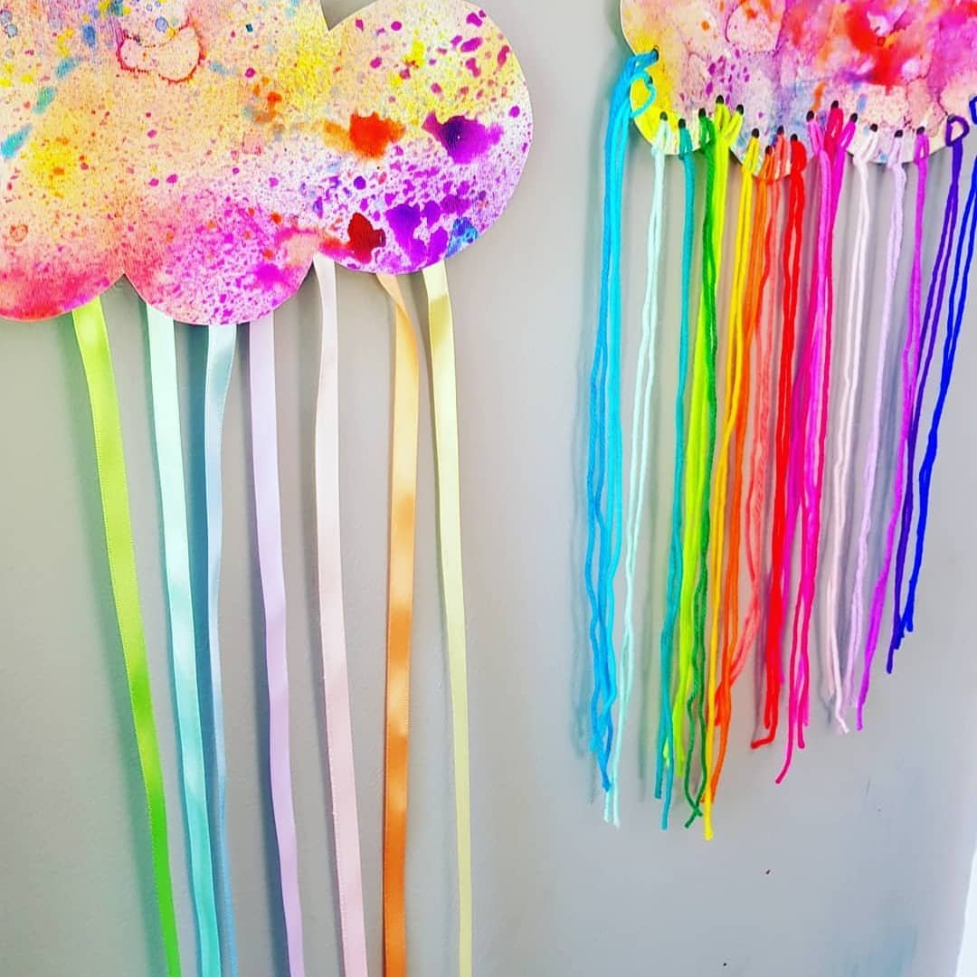 Spray paint clouds – Ema Lou kids art craft