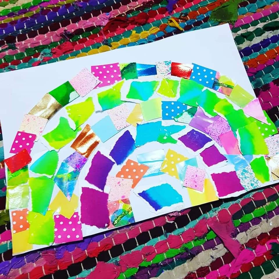 More rainbow collage art – Ema Lou kids art craft