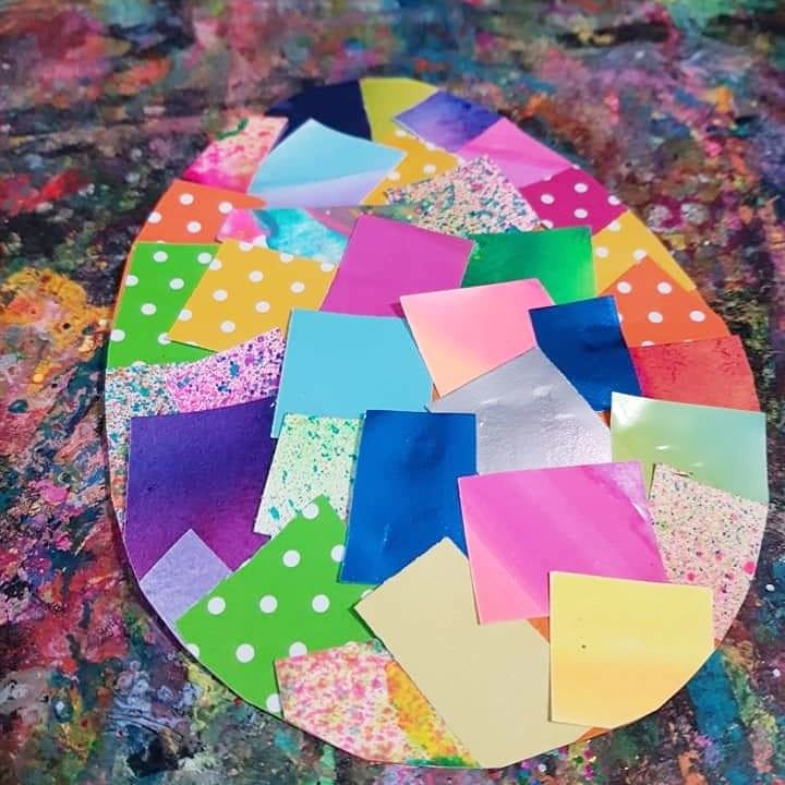 Paper collage Easter egg – Ema Lou kids art craft