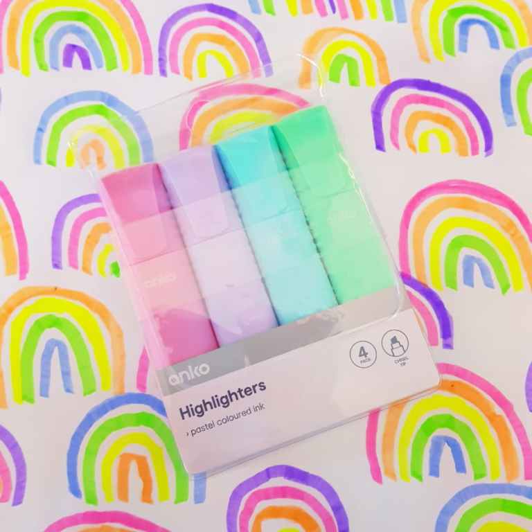 Rainbow highlighter markers – Ema Lou kids art craft