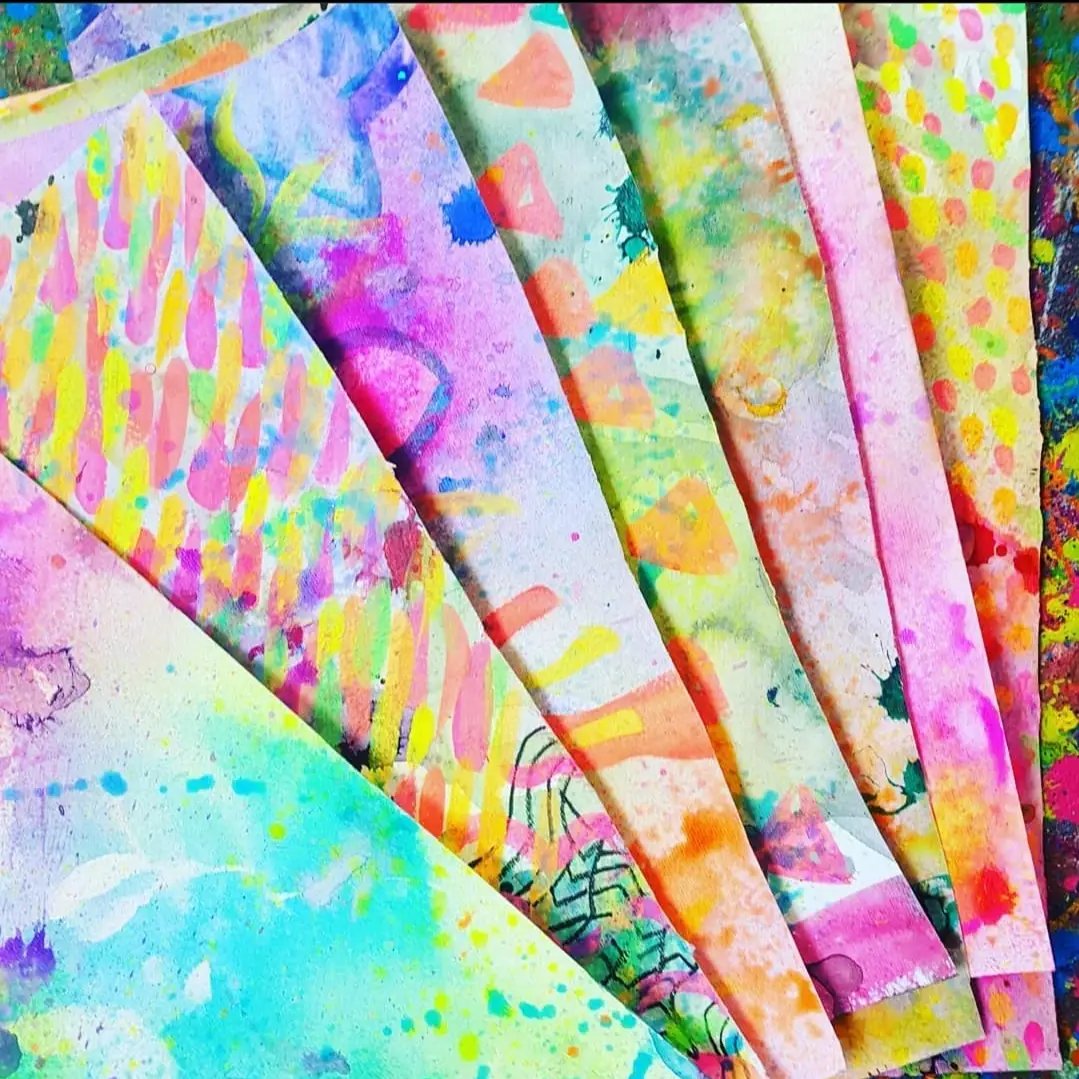 Watercolour & rainbow wool mobiles – Ema Lou kids art craft