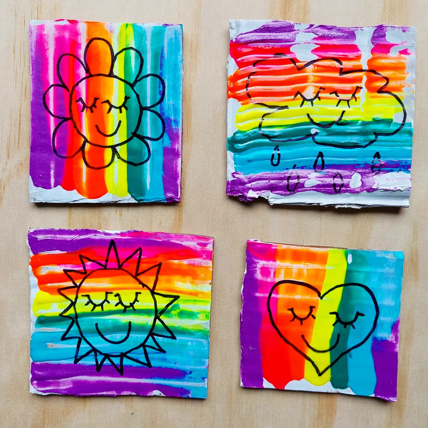 Cardboard mini artworks – Ema Lou kids art craft