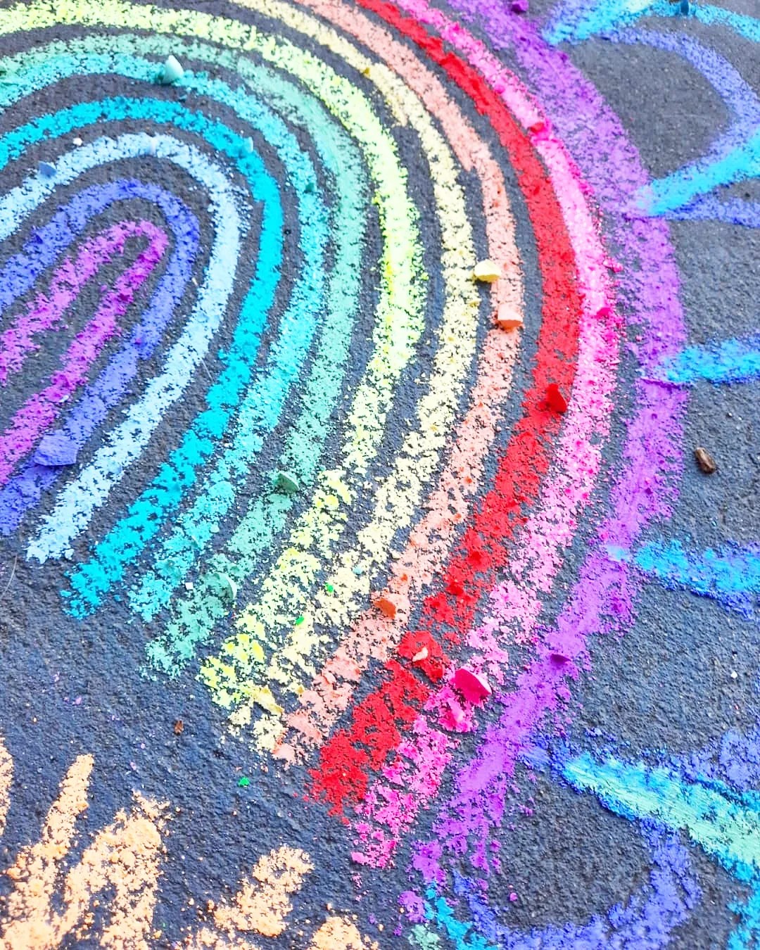 Rainbow chalk art – Ema Lou kids art craft