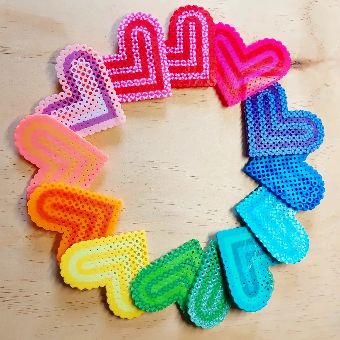 Hama beads rainbow hearts – Ema Lou kids art craft