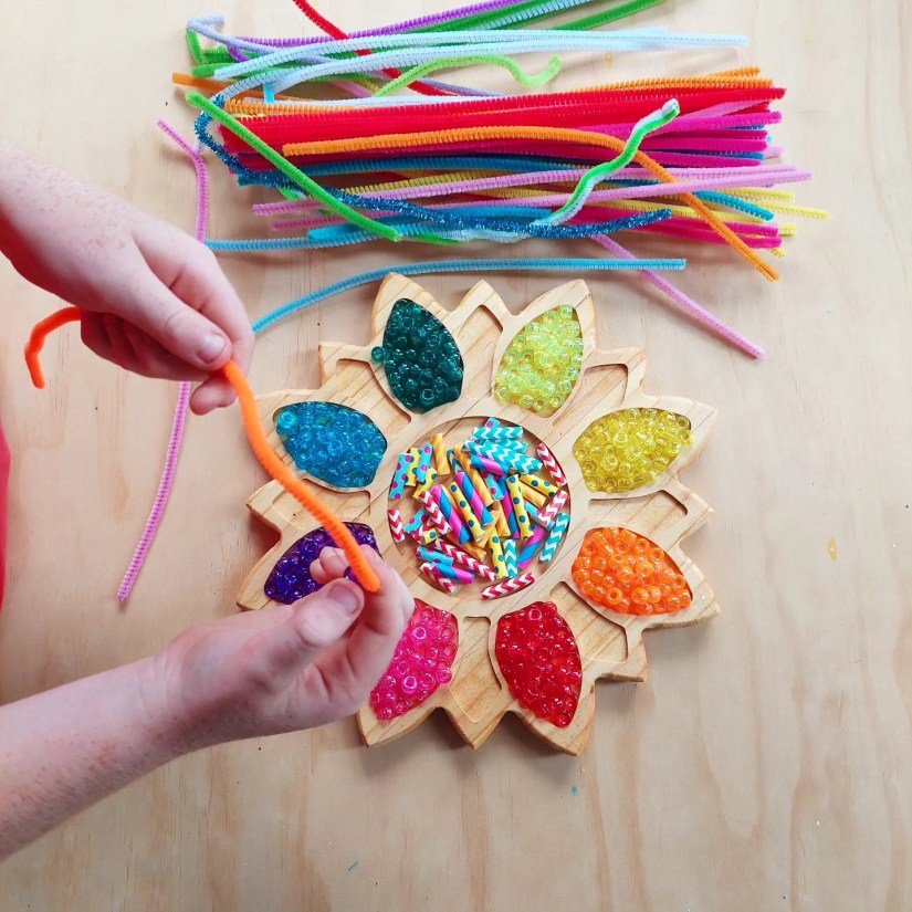 Rainbow fine motor skills practice – Ema Lou kids art craft