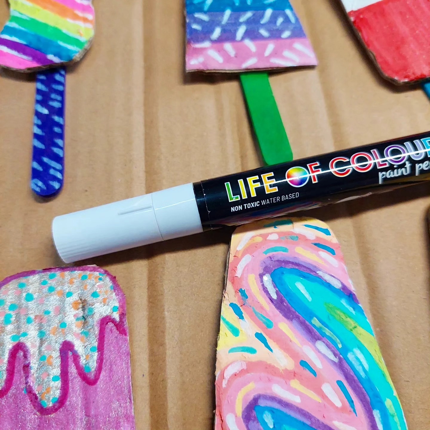 Cardboard ice cream DIY activity – Ema Lou kids art craft