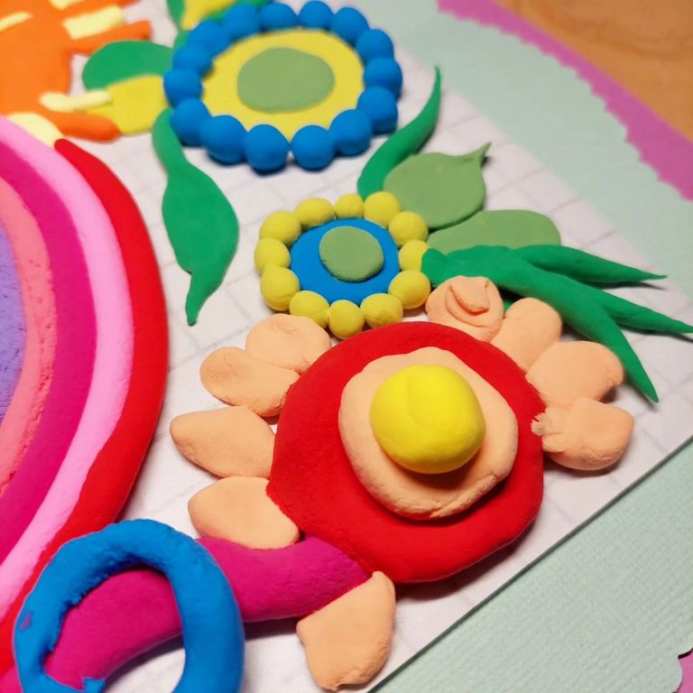 Sensory clay artworks – Ema Lou kids art craft