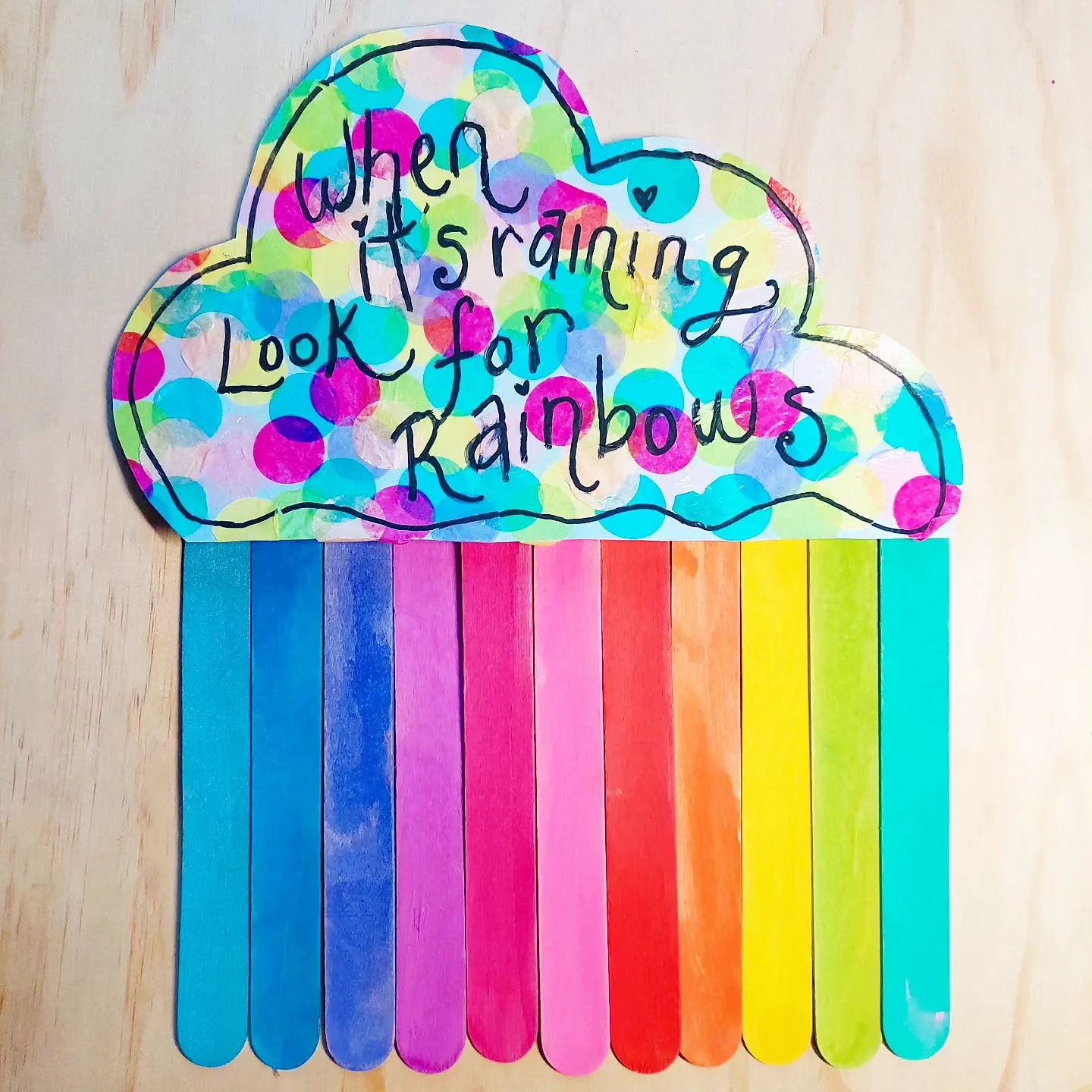 Paddle pop stick rainbow – Ema Lou kids art craft