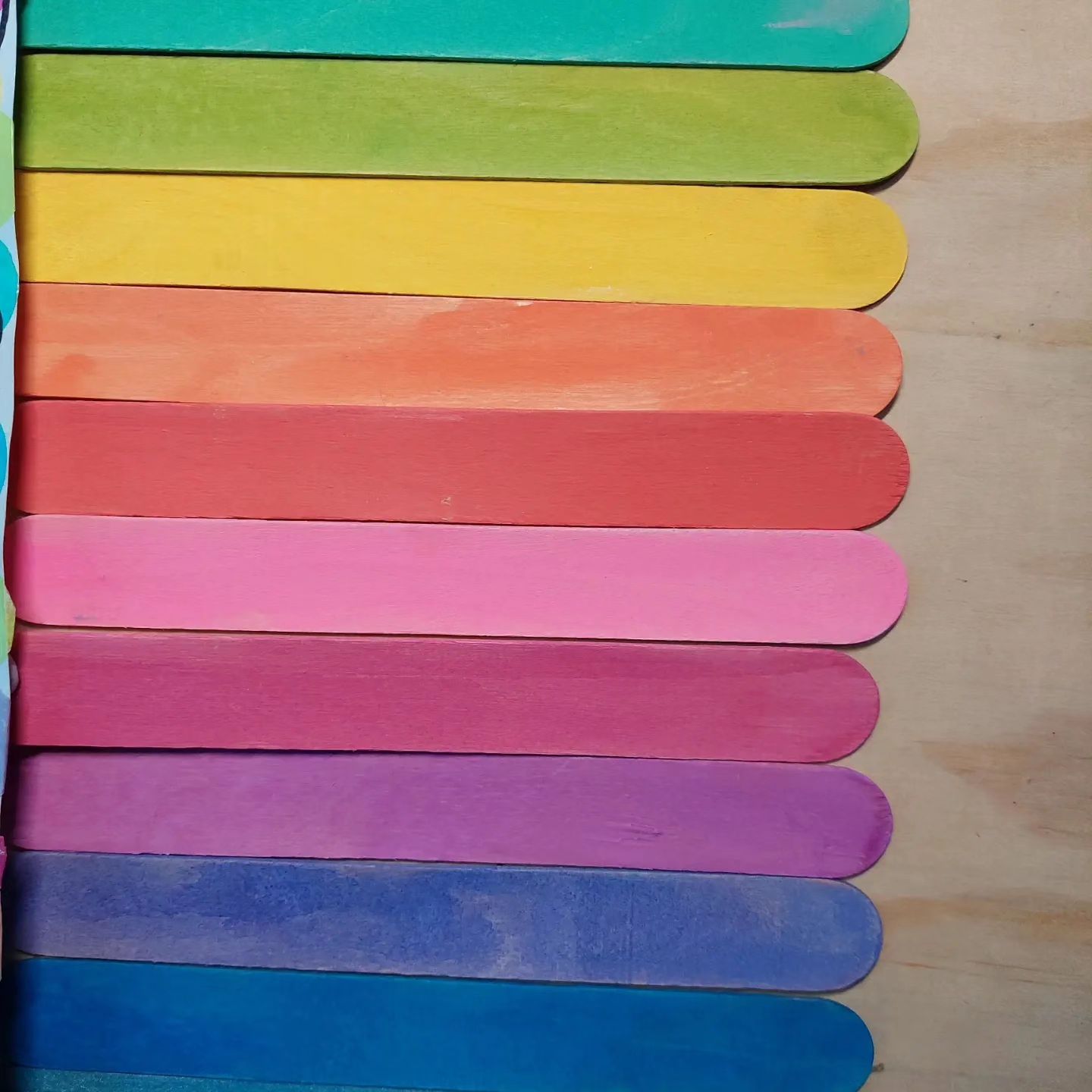 Paddle pop stick rainbow – Ema Lou kids art craft