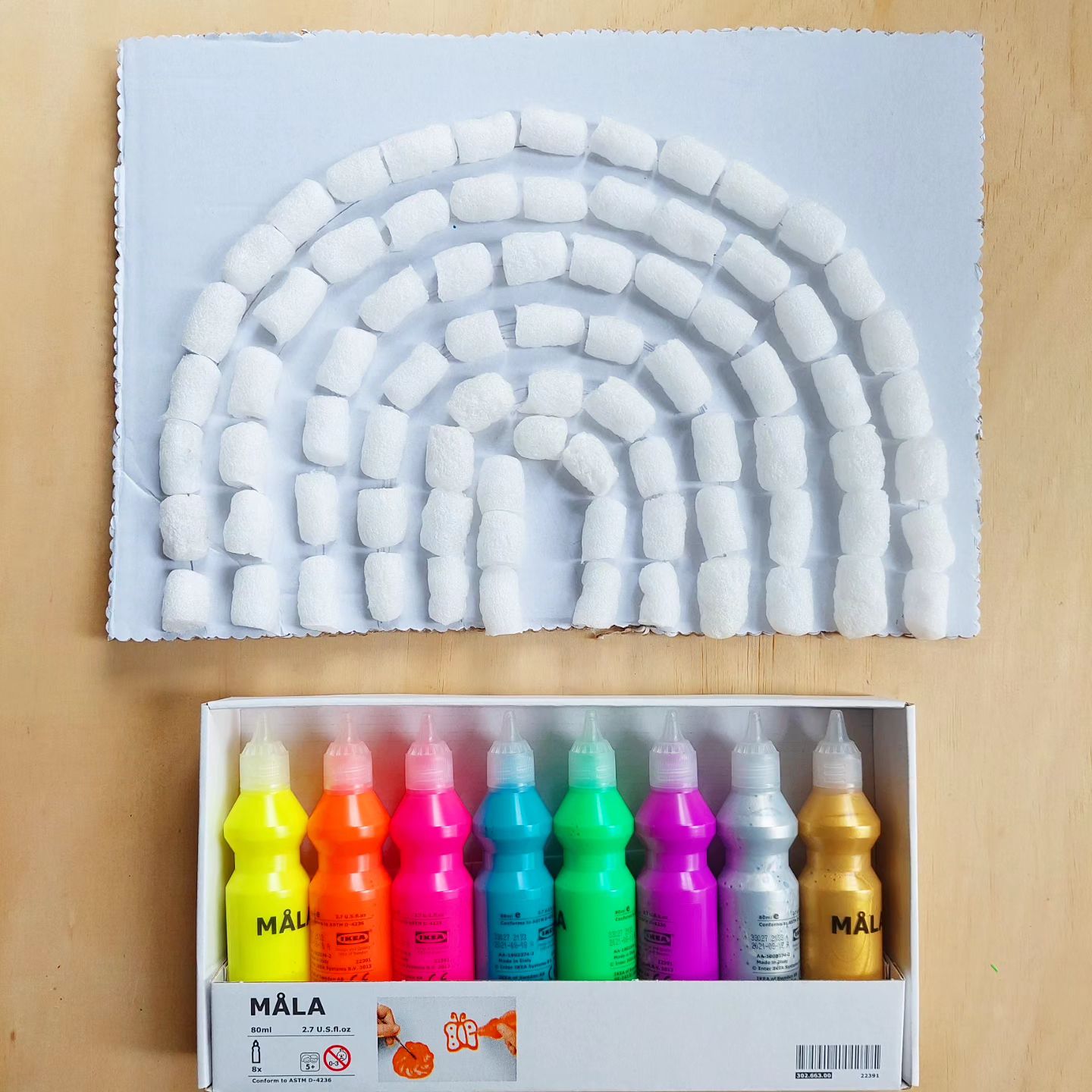 Upcycling packing peanuts – Ema Lou kids art craft