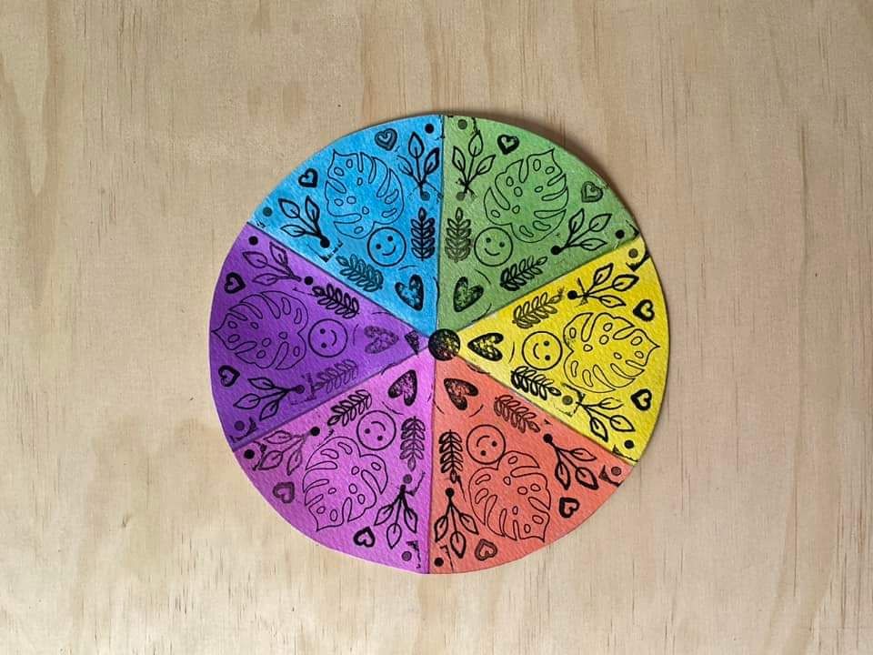 Magic stamp mandalas – Ema Lou kids art craft